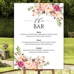 Large Bar Sign Bar Menu Board Bar Menu Sign the Bar Sign - Etsy
