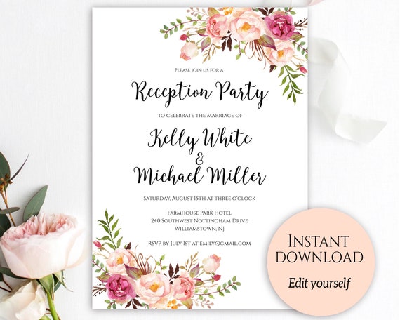 Wedding Reception Invitation Reception Invitation Reception | Etsy