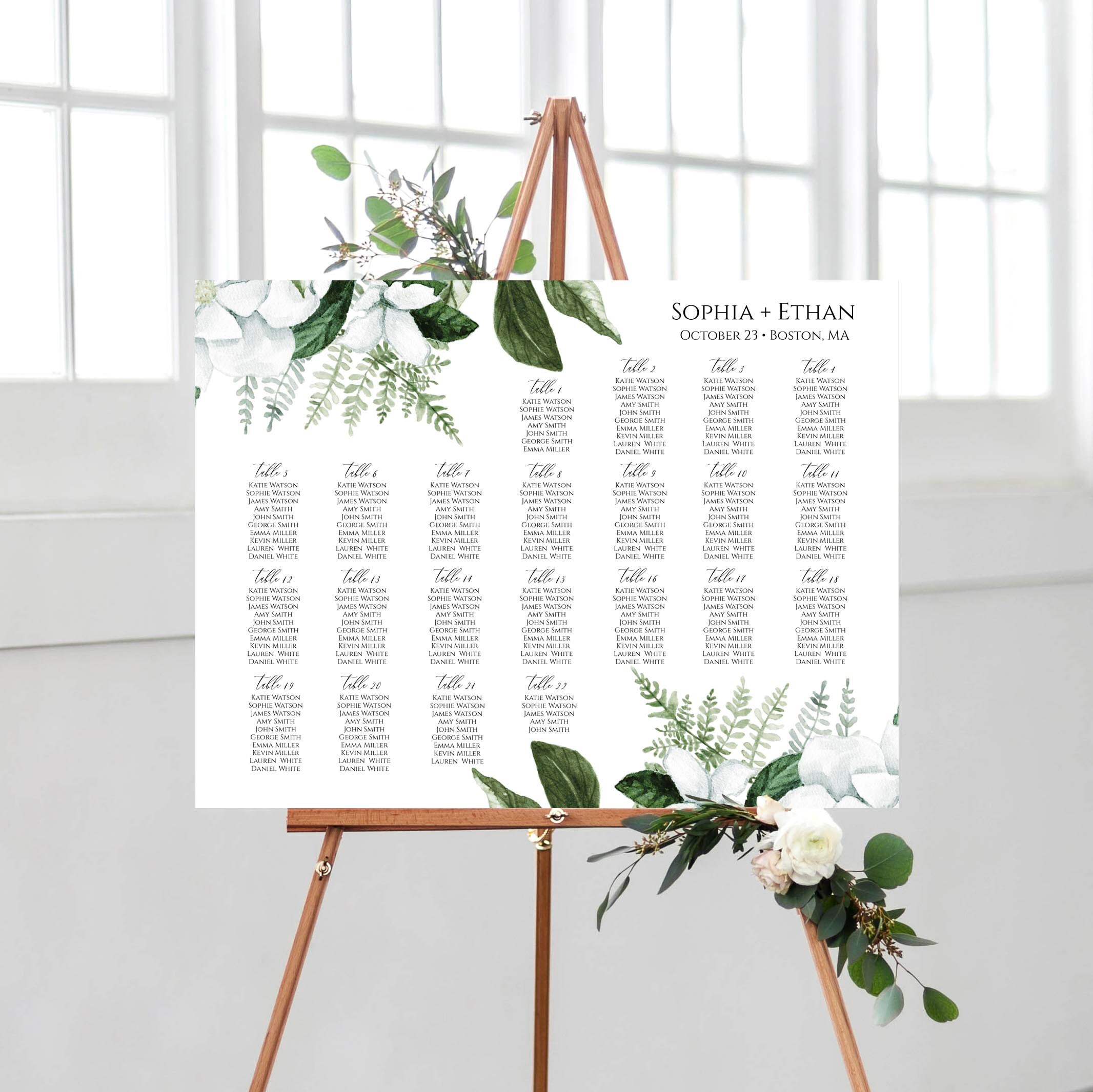 Landscape Seating Chart Template Editable Wedding Seating | Etsy