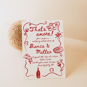 That's Amore Wedding Invitation Template Italian Wedding Invite Hand ...