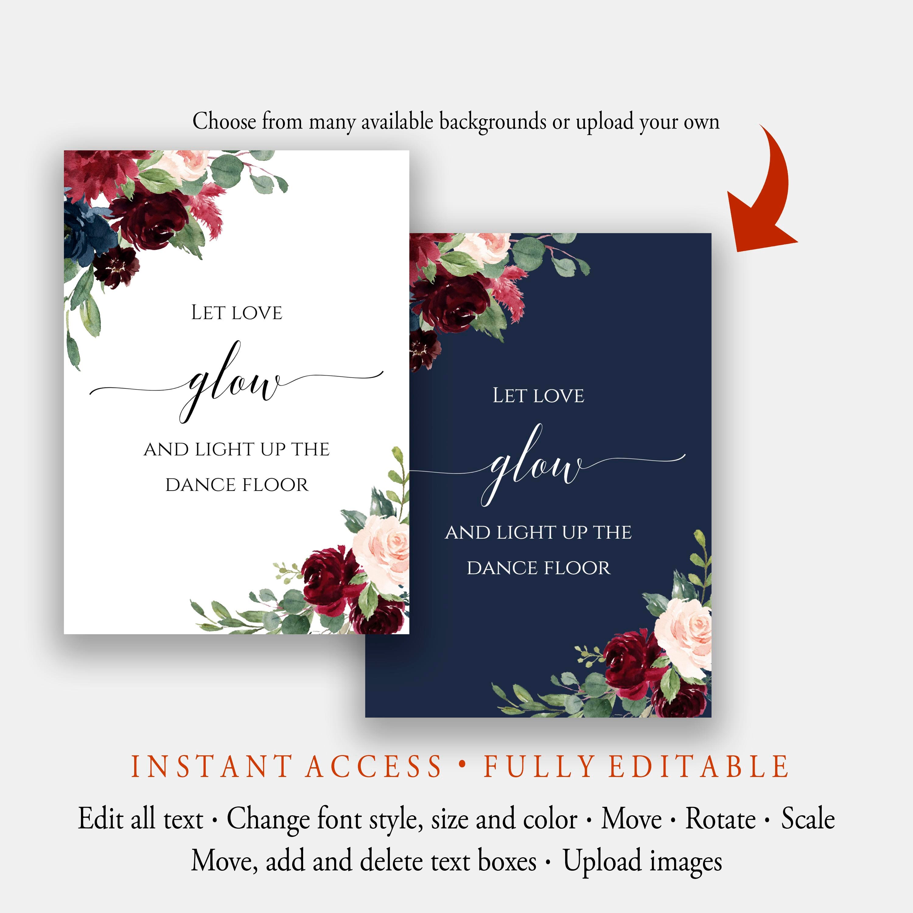 Custom Wedding Sign Template Fully Editable Templett | Etsy