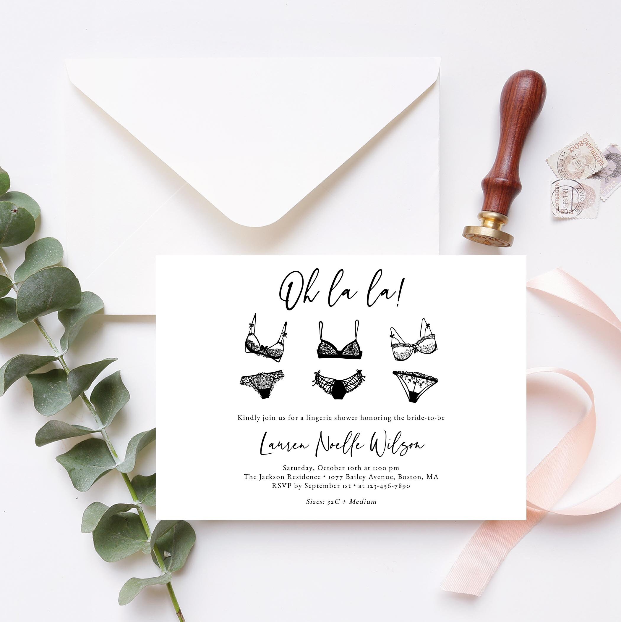 Editable Lingerie Party Invite Lingerie Shower Invitation Etsy