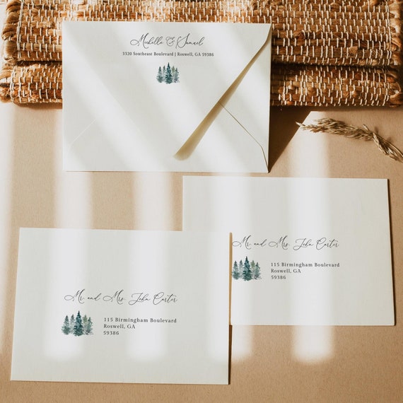 Forest Envelope Address Template DIY Editable Envelope | Etsy