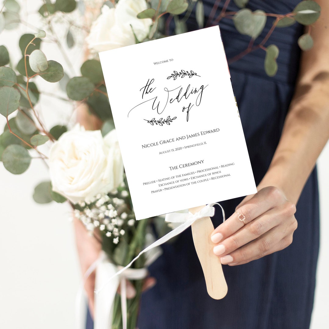 Editable Fan Program Template, Printable Ceremony Template, Classic ...
