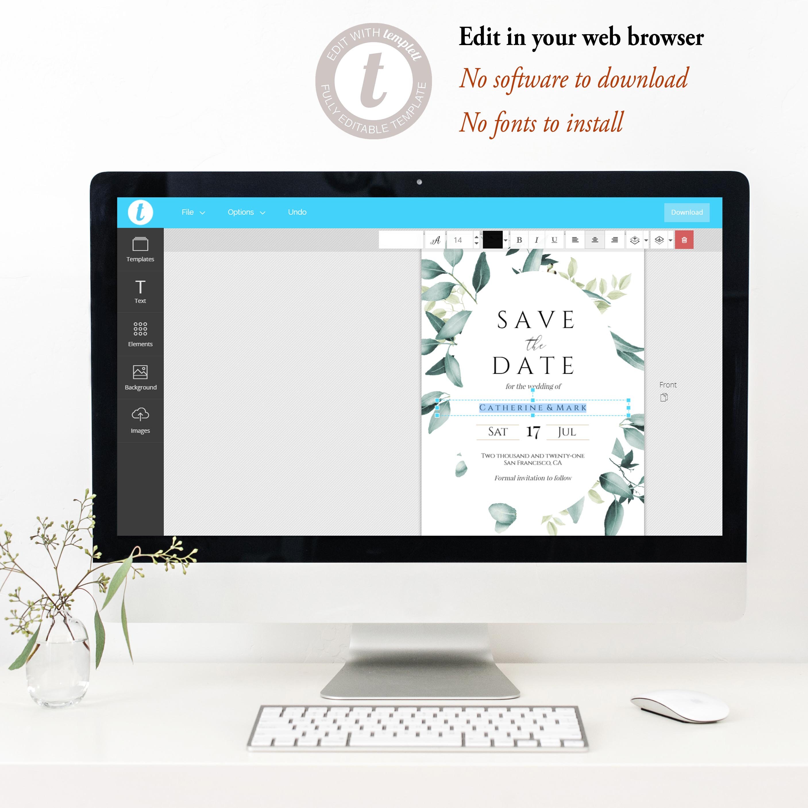 Save The Date Template Instant Download Save The Date Cards | Etsy