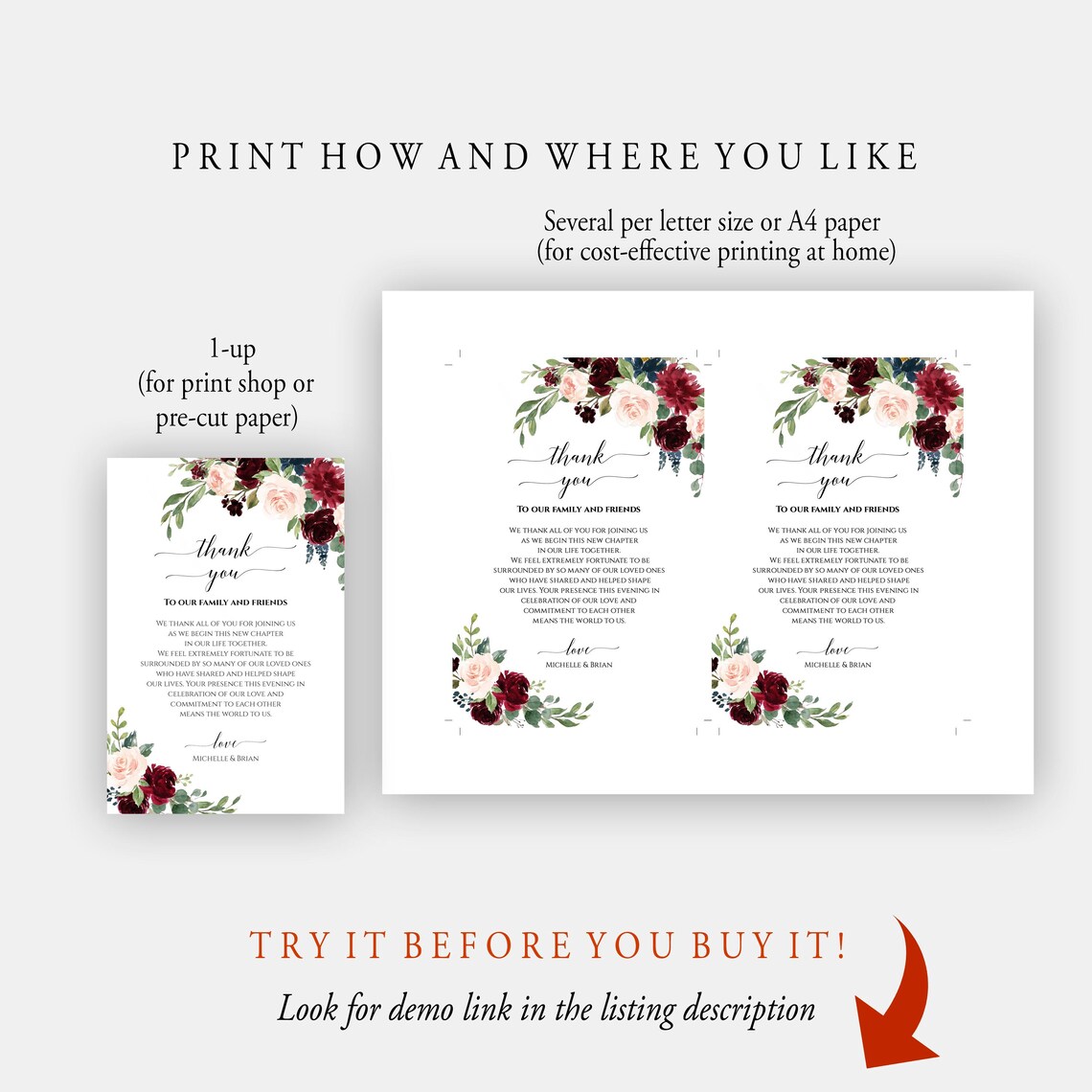 Editable Thank You Card Thank You Note Printable Thank You - Etsy