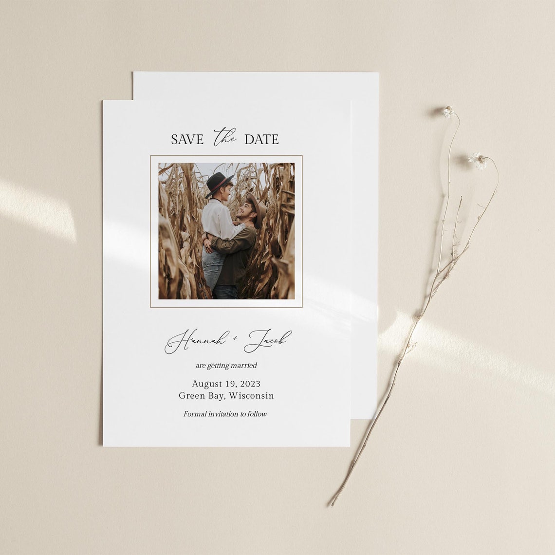 Editable Photo Save the Date Template Save Our Date Card - Etsy