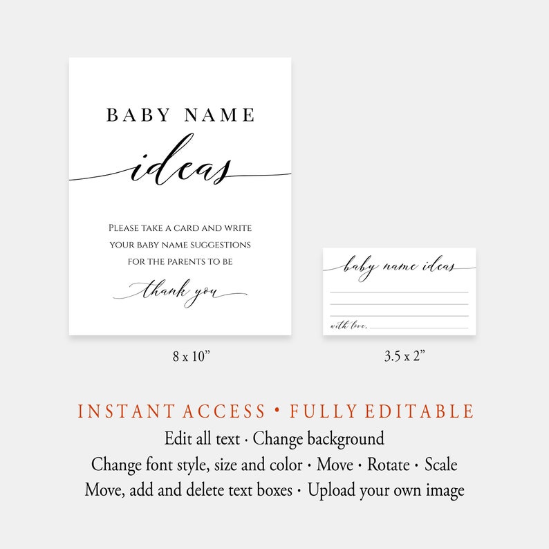 Modern Baby Name Ideas Sign and Tickets Minimalist Baby - Etsy