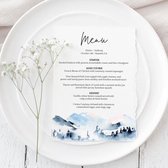 Mountain Menu Template Outdoor Dinner Menu 2 Sizes | Etsy