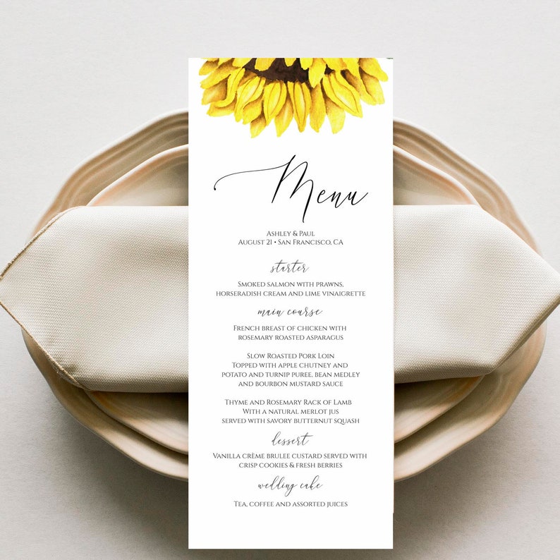 Rustic Wedding Menu Template Instant Download Editable - Etsy
