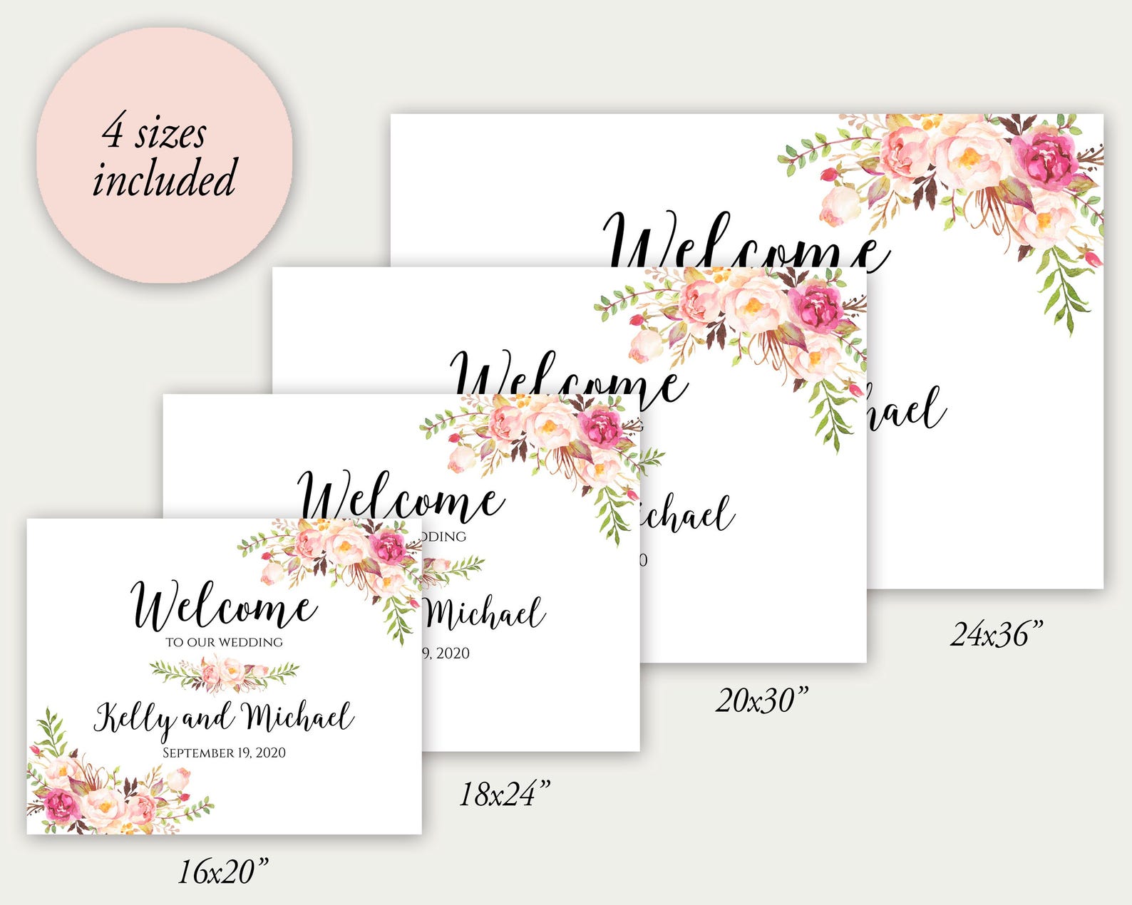 Welcome to Our Wedding Editable PDF Welcome Wedding Sign - Etsy