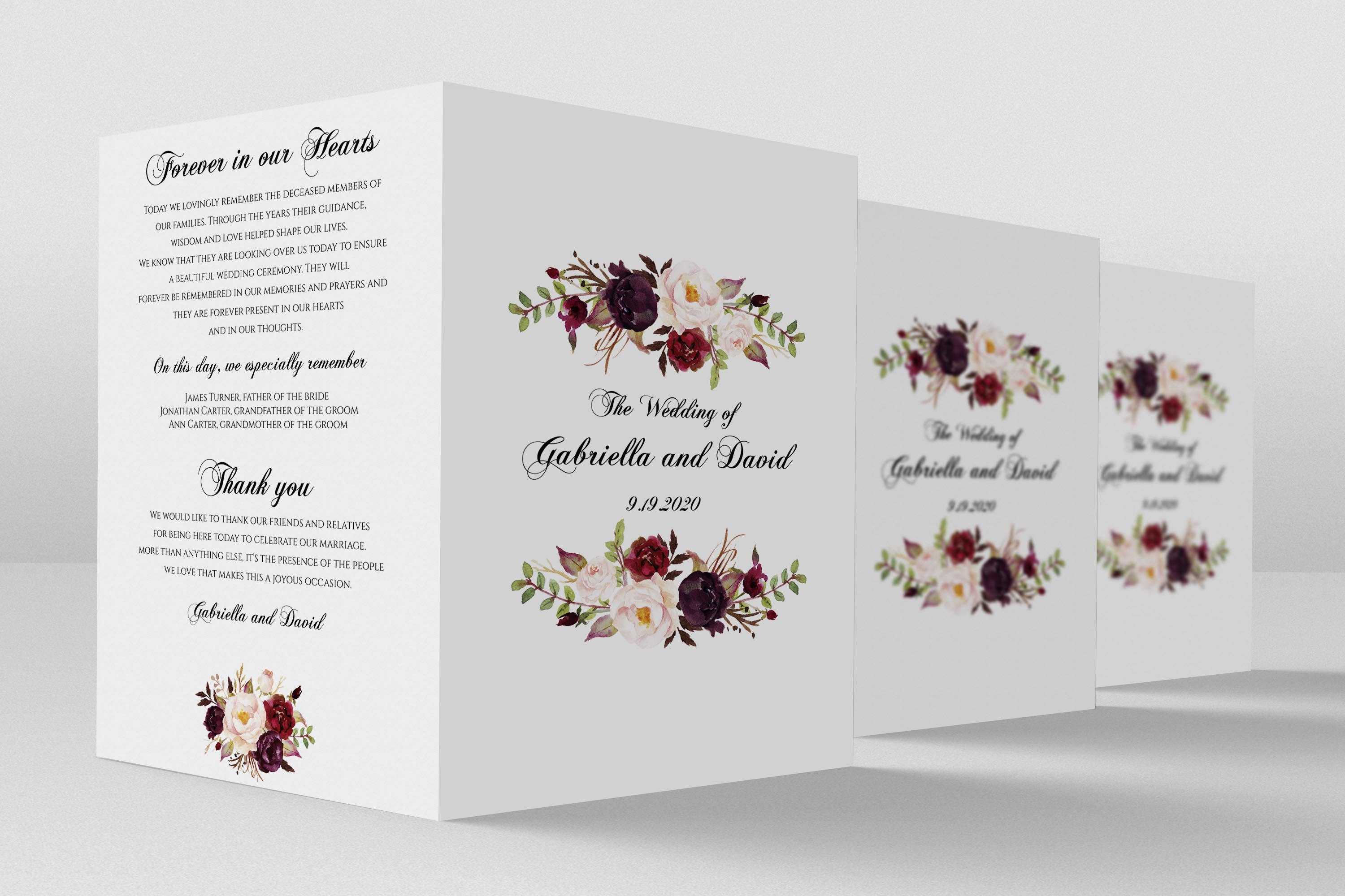 Folded Wedding Program Template Folded Ceremony Template - Etsy