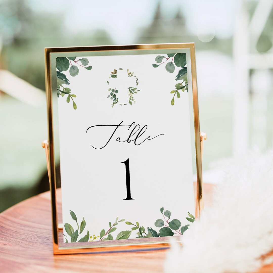 First Communion Table Number Template Confirmation Table Number Baptism ...