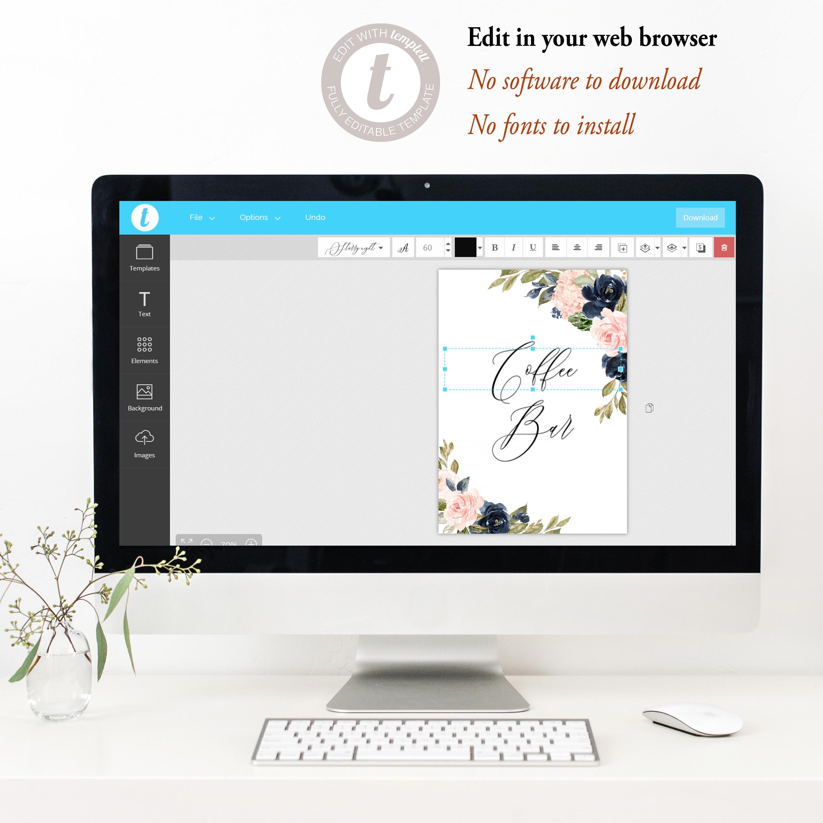 Custom Boho Wedding Sign Template, Fully Editable, Self-editable Sign ...