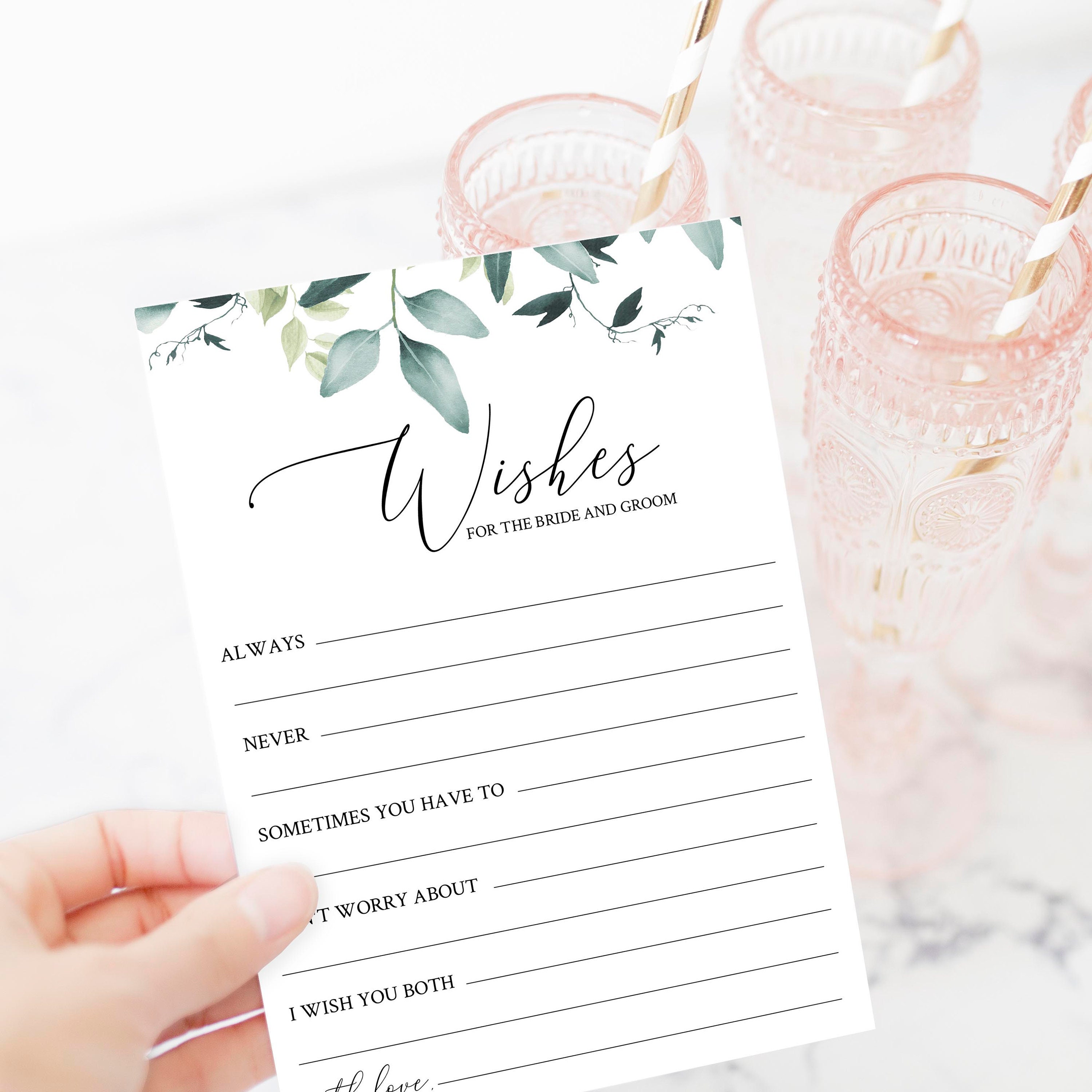 Editable Wishes For The Bride And Groom Printable Wedding | Etsy