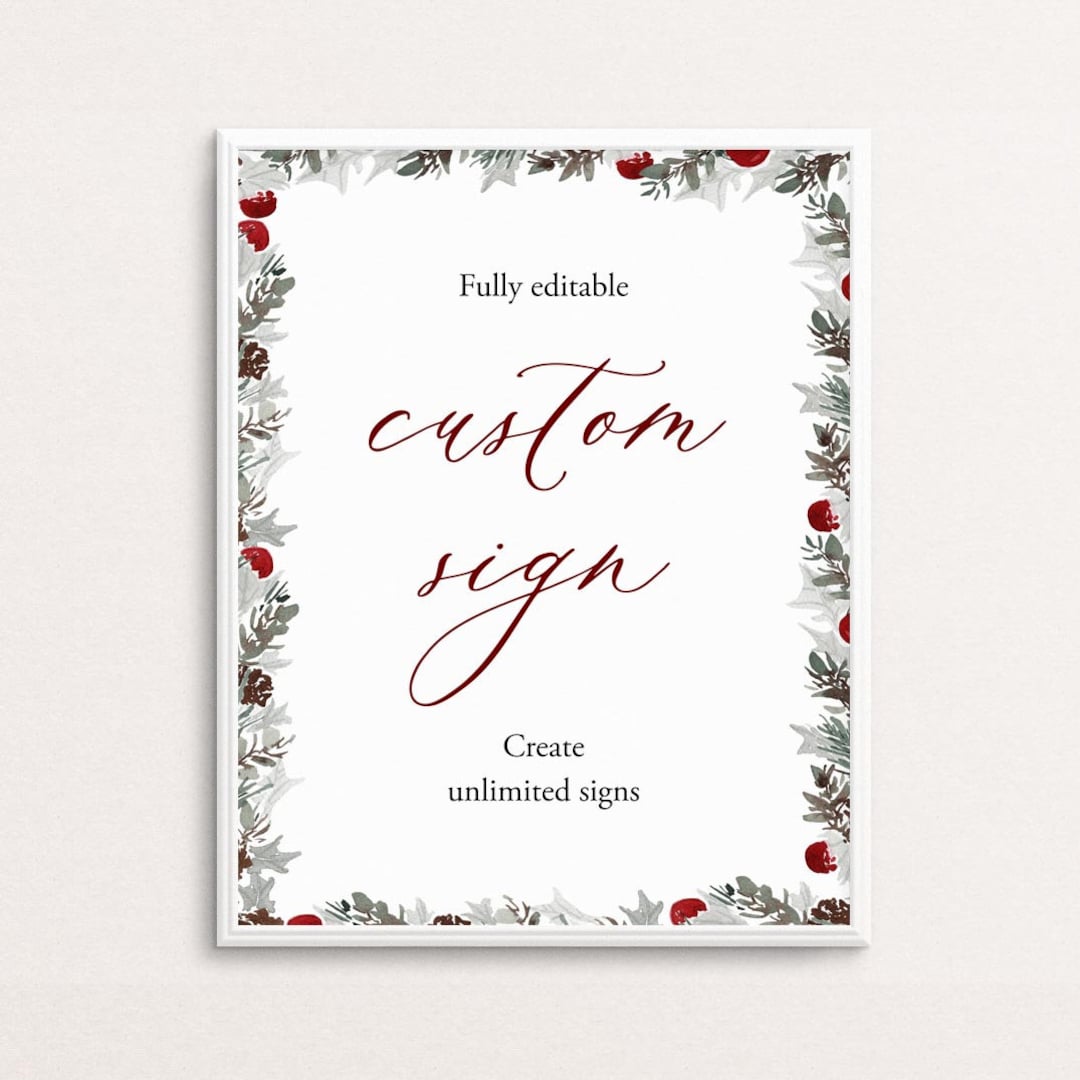 Editable Custom Holiday Sign Template Instant Download Printable ...