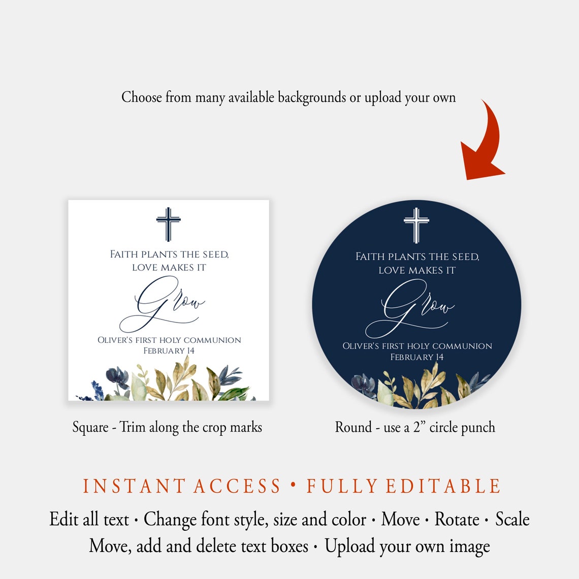 Square Or Round Faith Plants The Seed Love Makes It Grow | Etsy