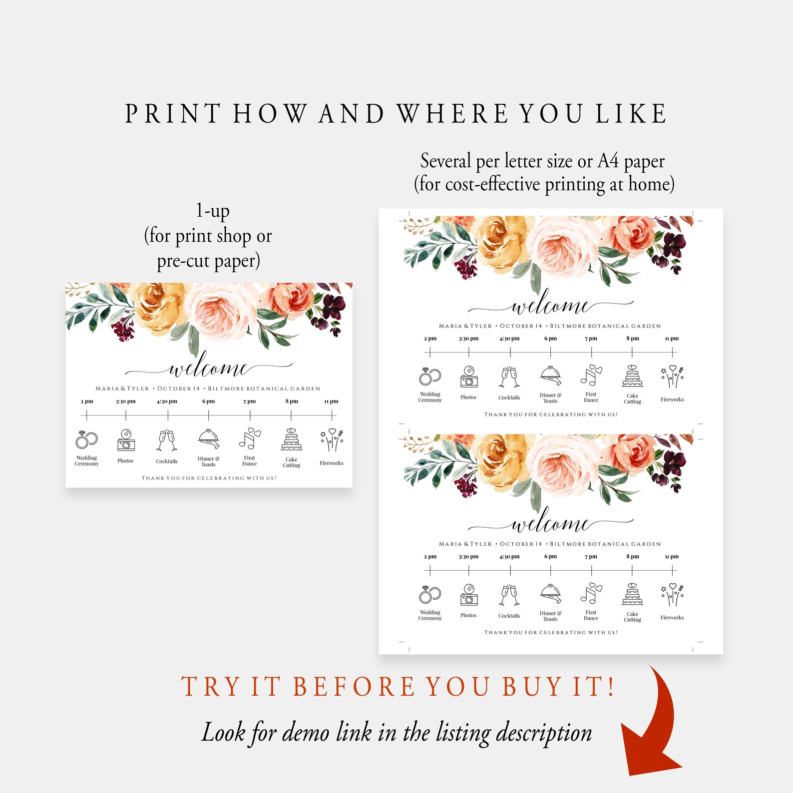 Editable Wedding Timeline Template Download Printable - Etsy