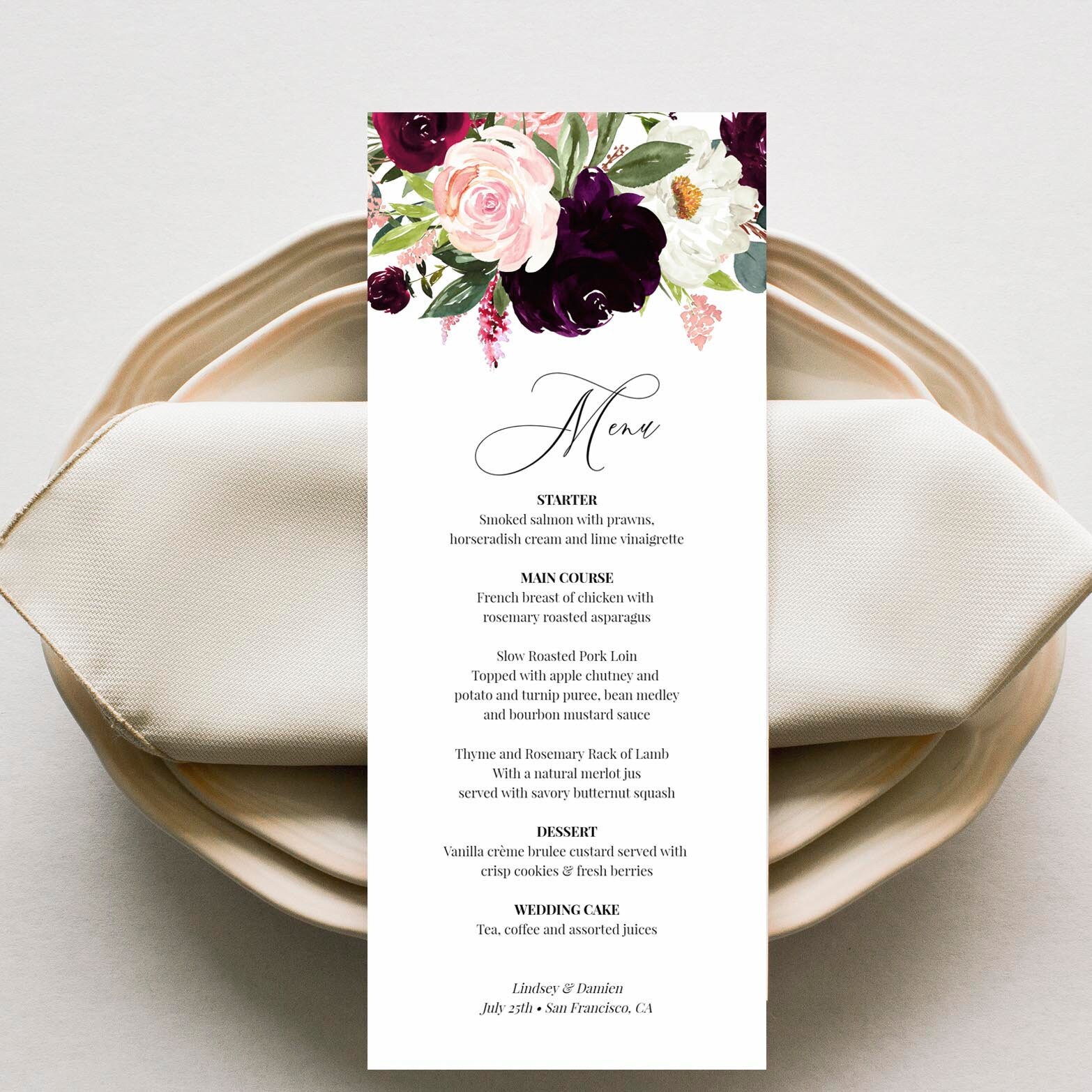 Boho Menu Template Fully Editable Menu Printable Wedding - Etsy