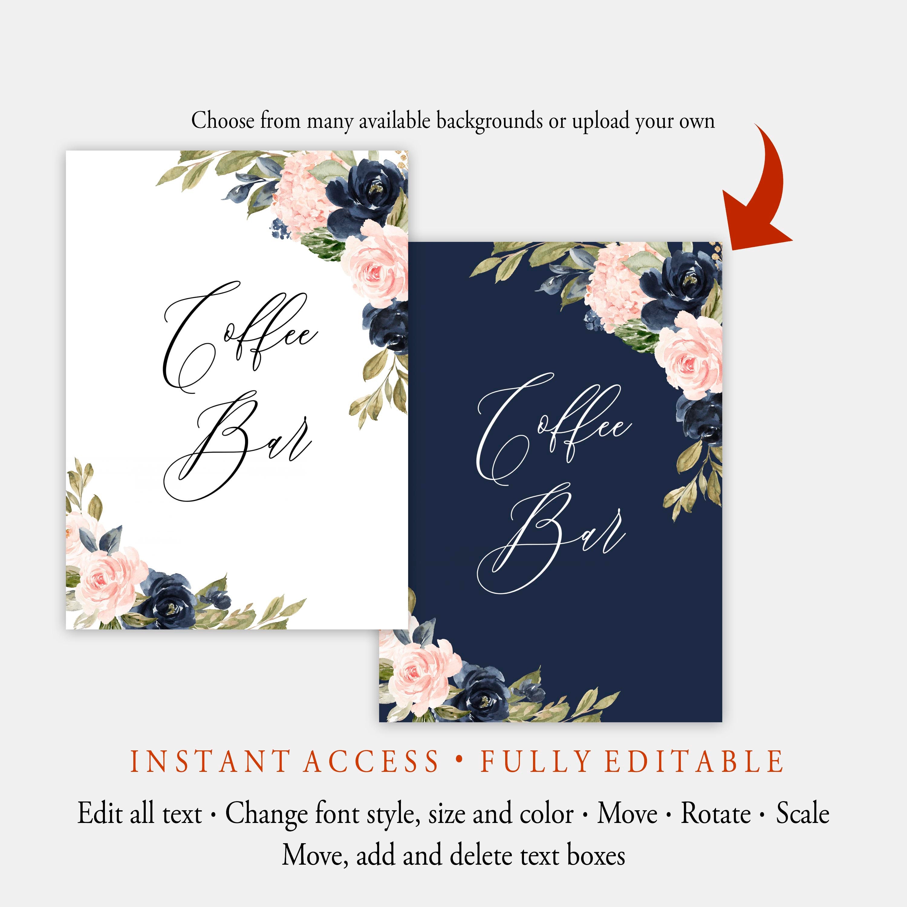 Custom Boho Wedding Sign Template Fully Editable | Etsy