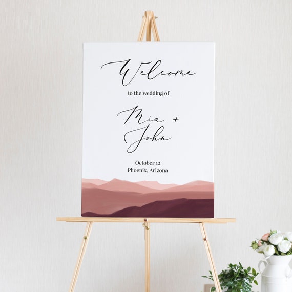 Desert Welcome Sign Template California Wedding Welcome Sign | Etsy