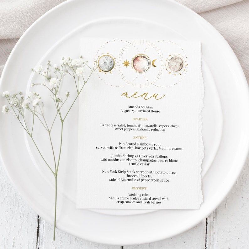Celestial Menu Template Universe Wedding Menu Cards Planets - Etsy