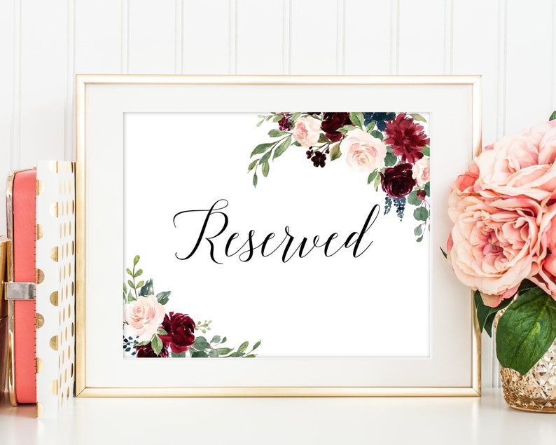 Reserved Sign Reserved Signs for Wedding Reserved Table - Etsy