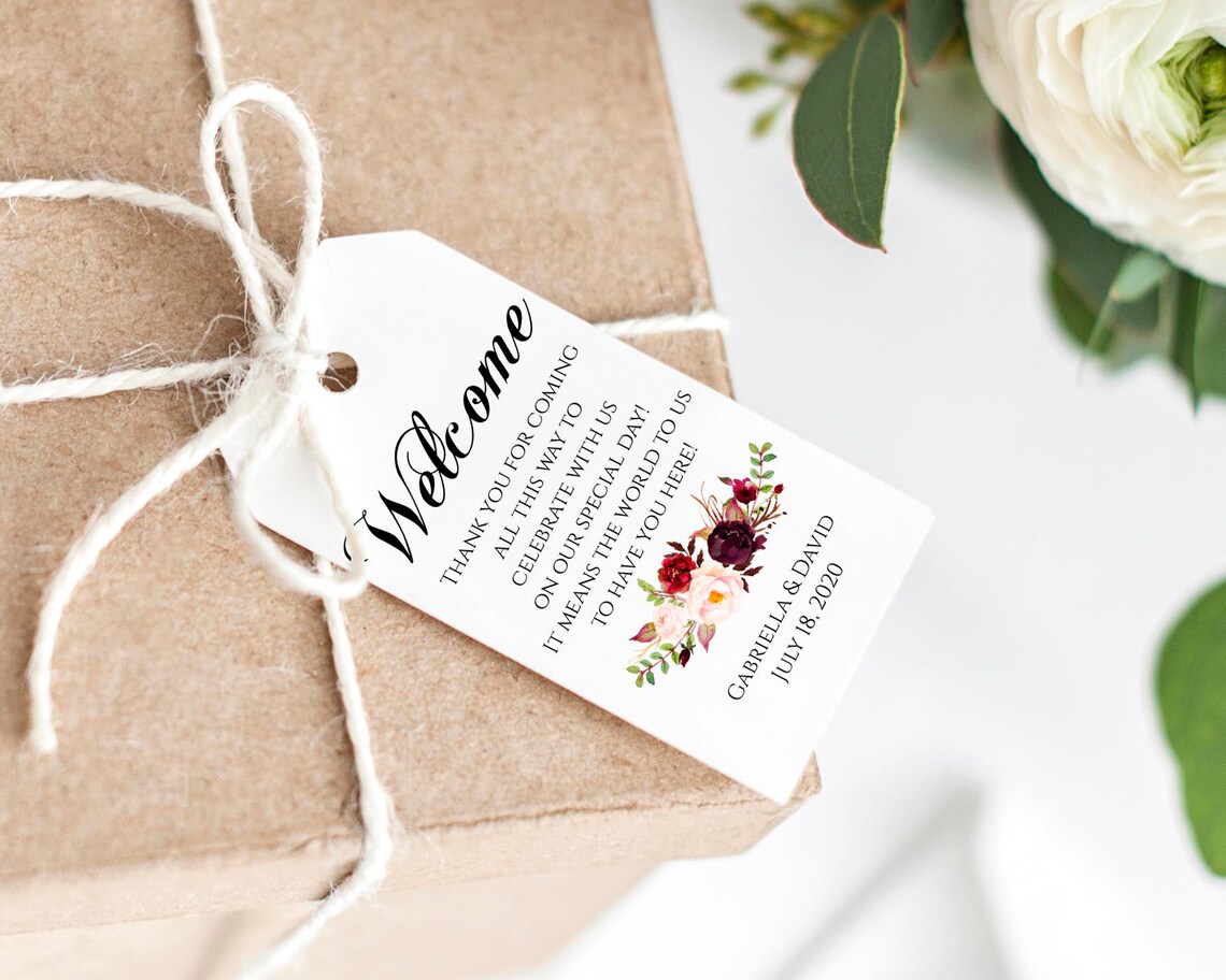 Wedding Welcome Tag Printable Welcome Tag Welcome Tag | Etsy