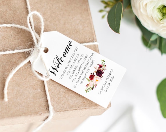 Etiquetas Para Bolsas De Bienvenida De Boda En Plantilla De Word