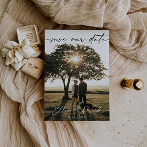 Photo Save Our Date Template Modern Wedding Announcement Download Save ...