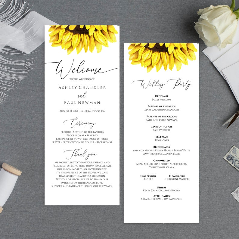 Rustic Wedding Program Template Editable Printable Ceremony - Etsy