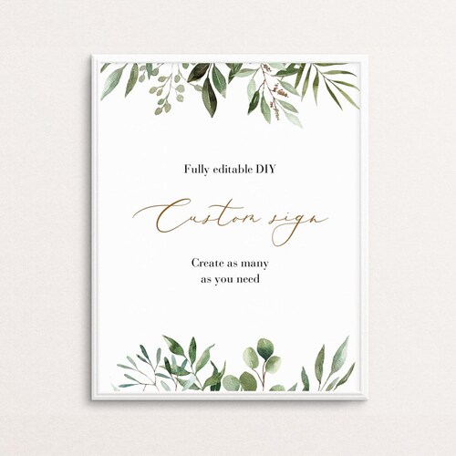 Eucalyptus Welcome Sign Template Instant Download Editable - Etsy