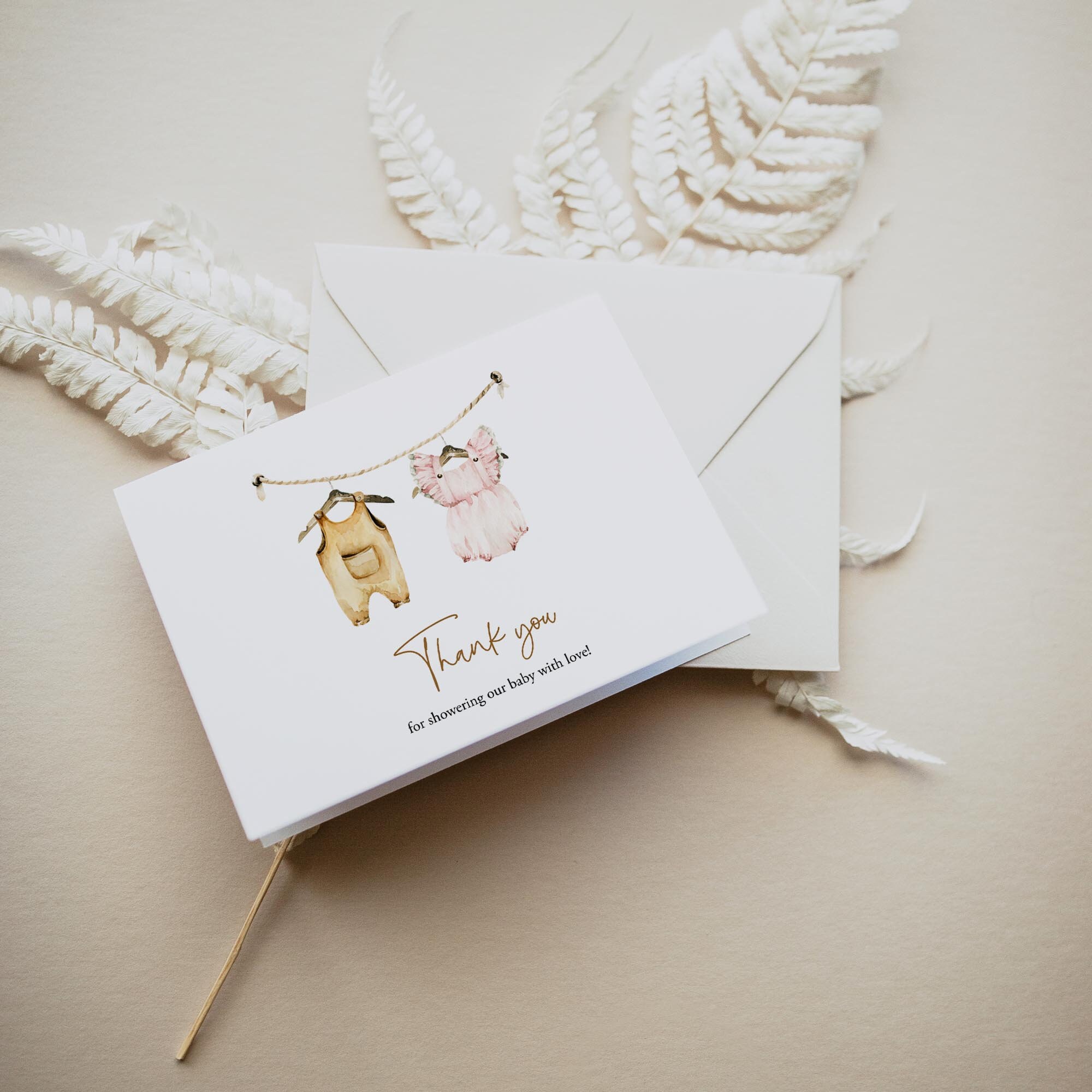 Gender Reveal Thank You Card Template Editable Baby Shower - Etsy