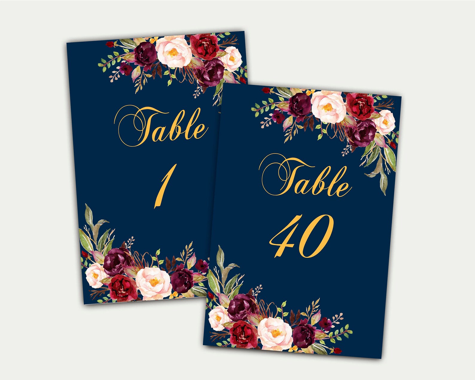 Table Numbers 1-40 Wedding Table Numbers Table Number Cards - Etsy