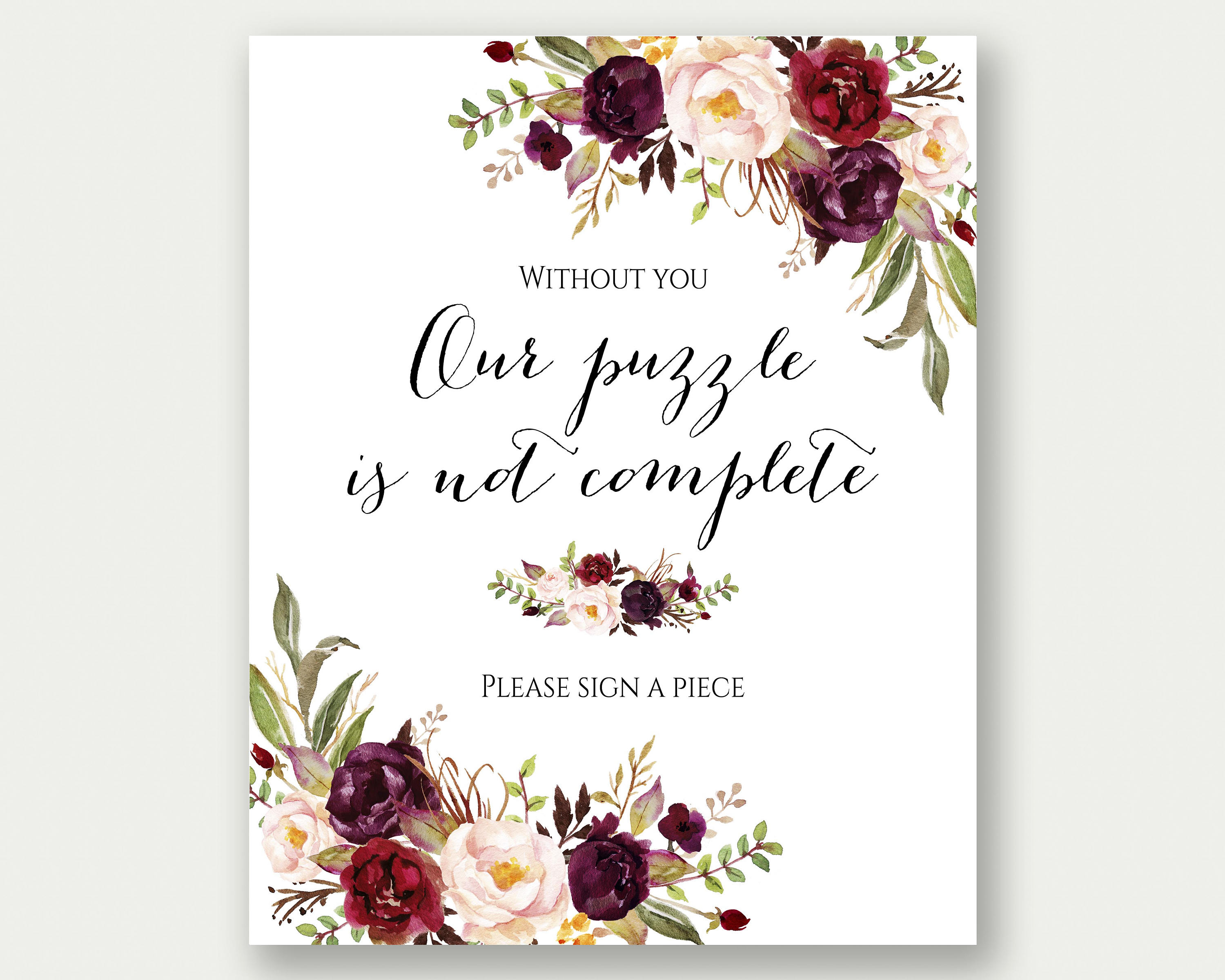 Without You Our Puzzle is Not Complete Please Sign A Piece - Etsy
