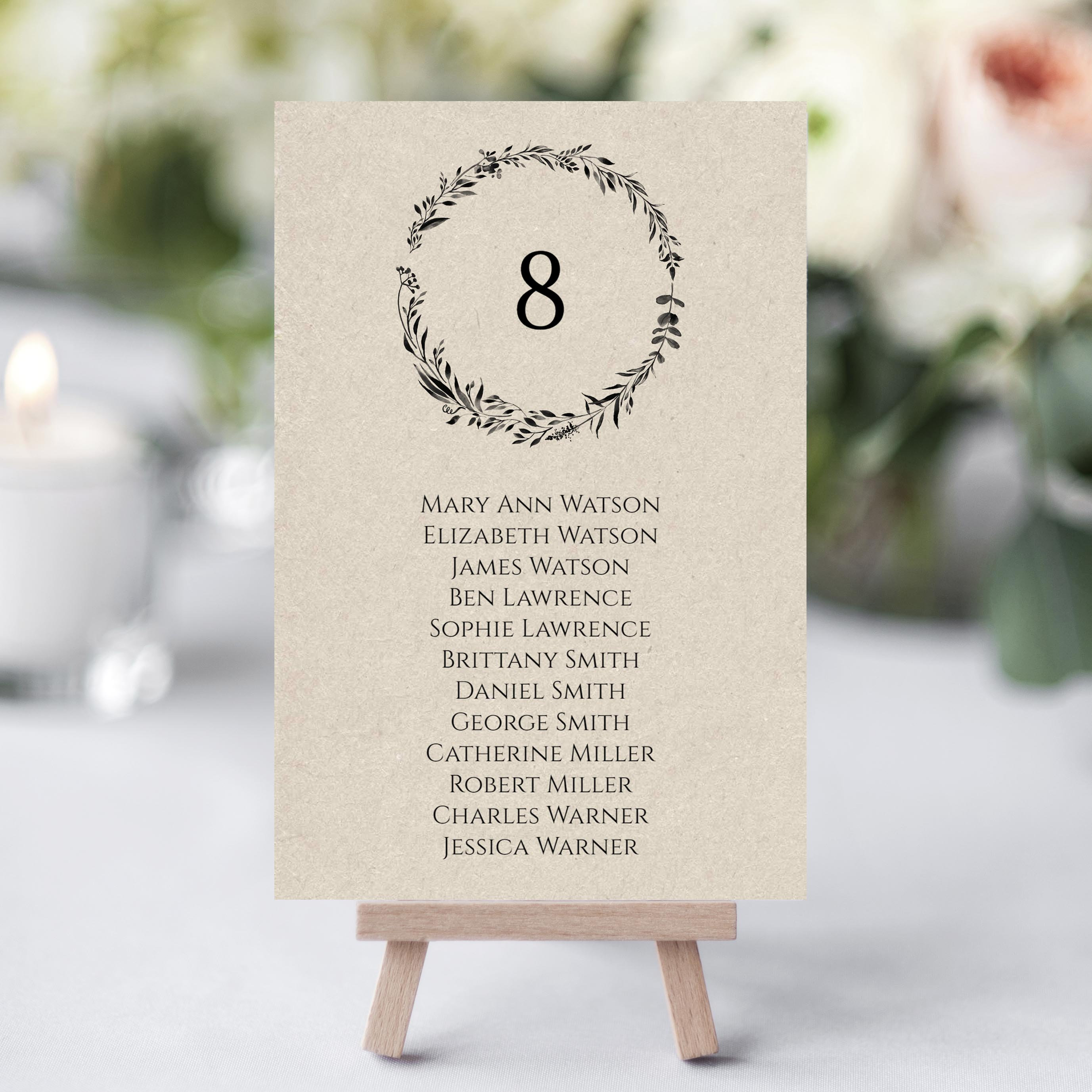 Rustic Wedding Seating Cards Instant Download Fully - Etsy