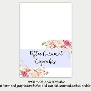 Buffet Sign, Buffet Cards, Floral Buffet Sign, Editable Buffet Sign ...
