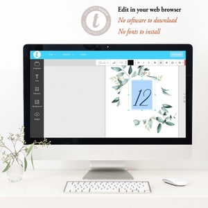 Eucalyptus Table Numbers, Instant Download, Printable Wedding Table ...