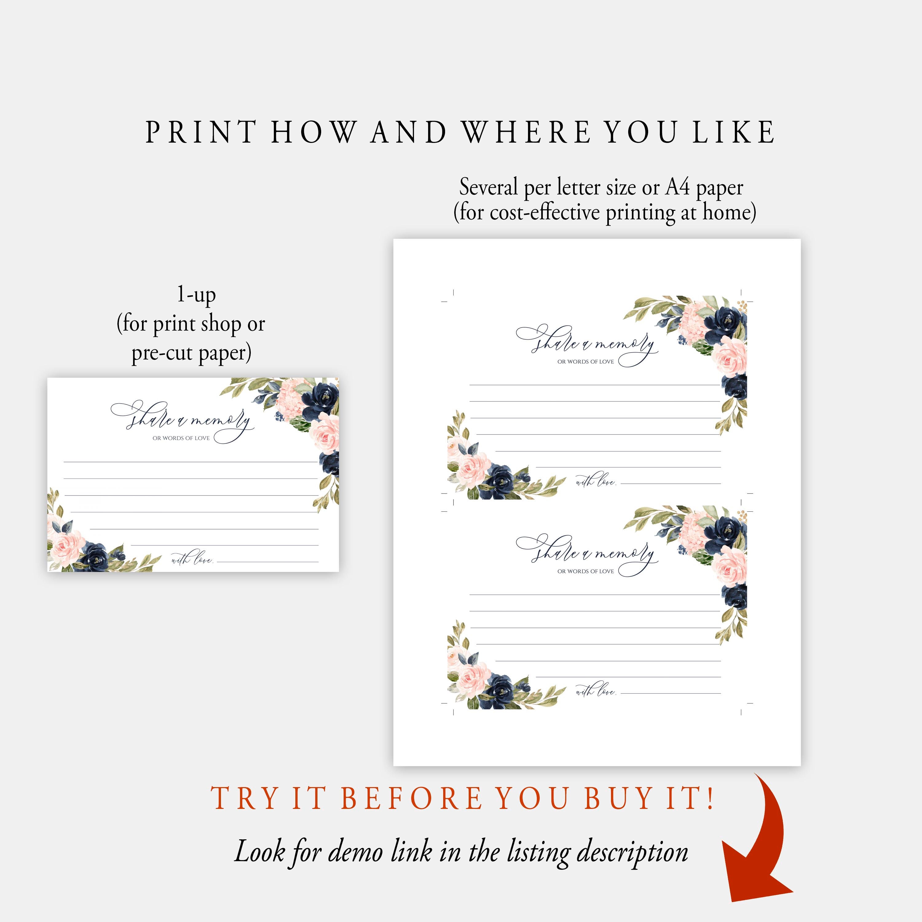 Editable Share A Memory Card, Share A Memory Printable, Share A Memory ...