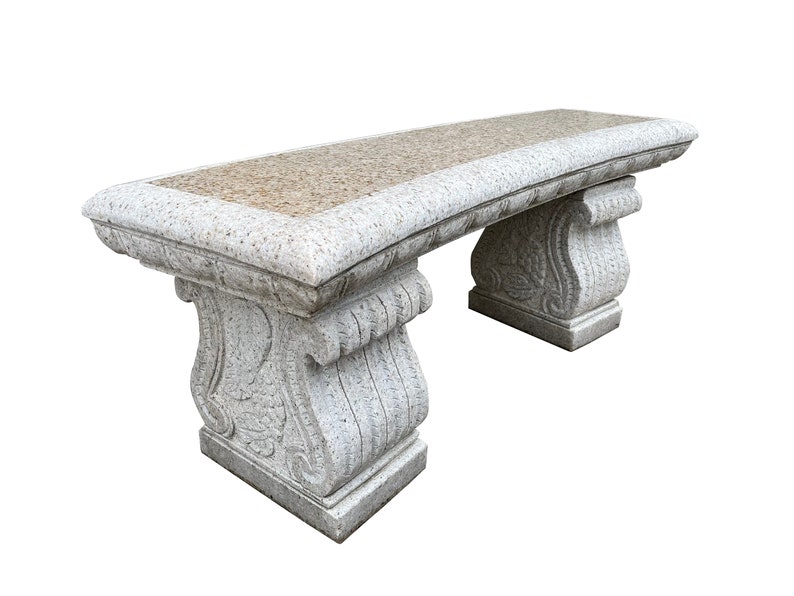 Desert Gold Granite Curved Bench – Memorial Garden Seat BE-19 - Etsy