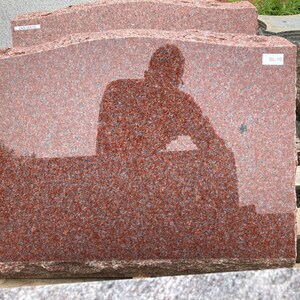 India Red Granite Slant Monument 24x16 Headstone With Customizable ...