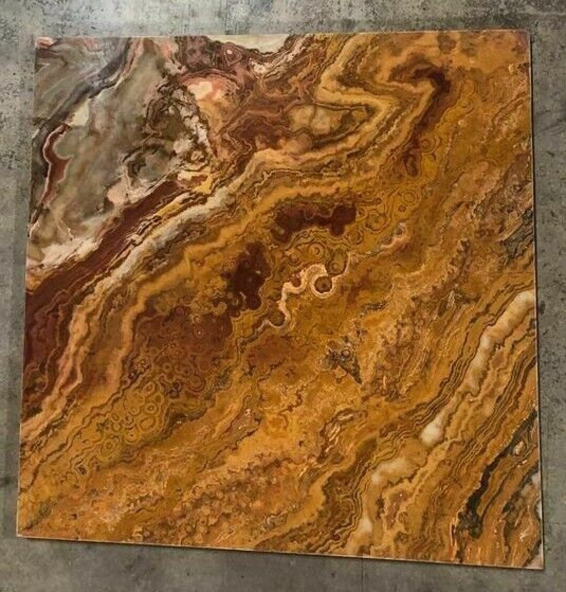 Tile Onyx Natural Stone Treasure Map Brown About 3x3 SAMPLE PIECE TS-03 ...