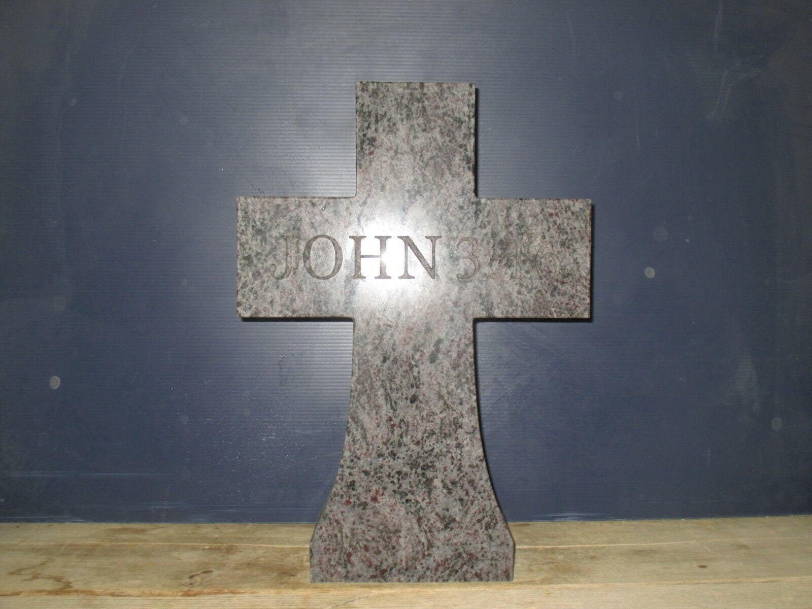 Bahama Blue Granite Cross Memorial Cemetery Grave Marker John 3:16 CR ...