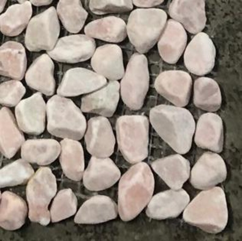 Tile 12x12 Pink Micro Pebble Shower Natural Stone About 3x3 SAMPLE ...