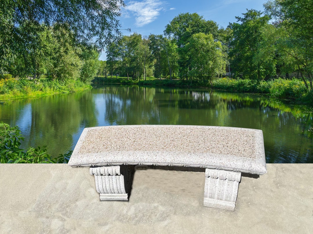 Desert Gold Granite Curved Bench - Etsy