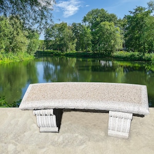 Desert Gold Granite Curved Bench - Etsy