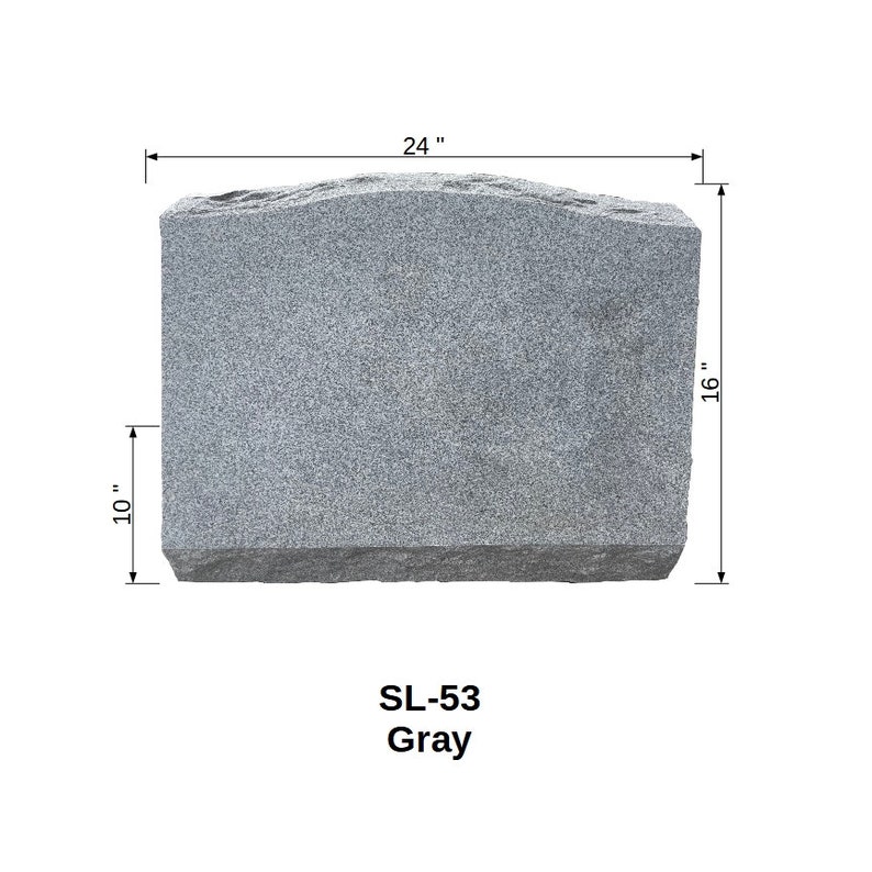 Gray Granite Slant Monument Headstone With Customizable Engraving as ...