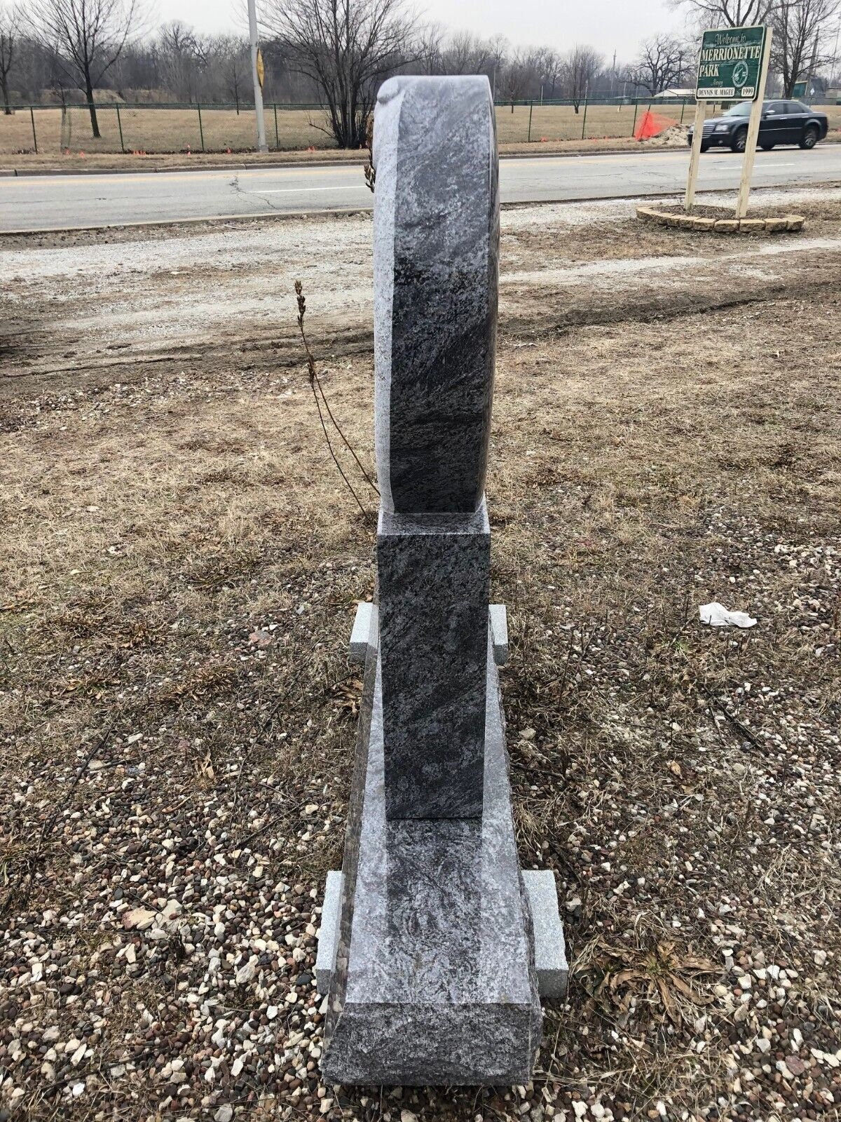 Bahama Blue Granite Angel Monument Polished Wings Cemetery Grave Stone ...