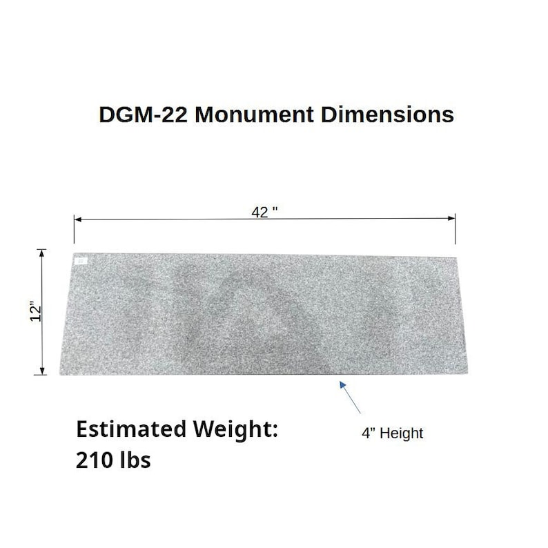 Gray Granite Double Grass Cemetery Marker Stone Head Tomb Grave DGM-22 ...