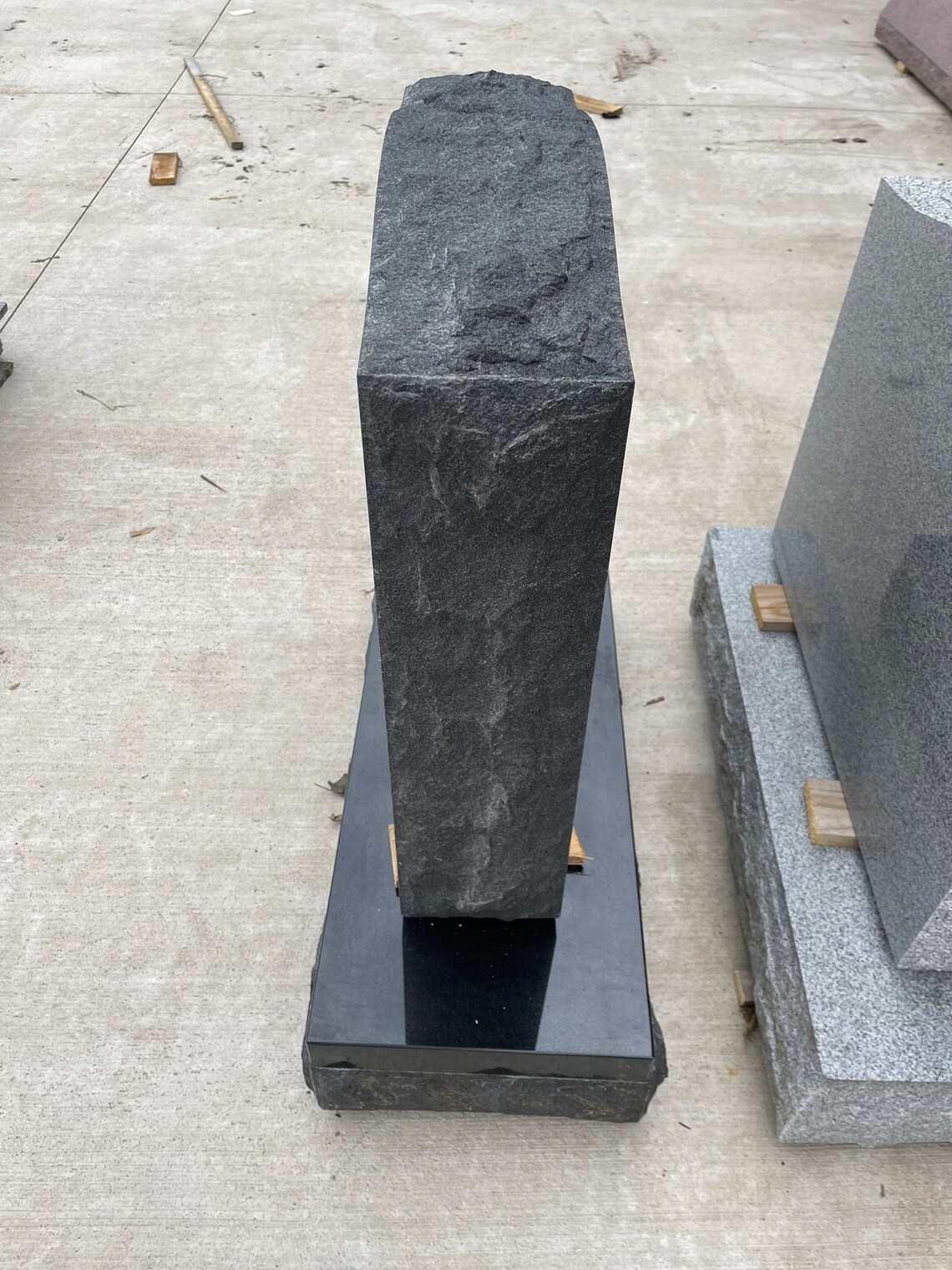 Small Black Granite Serpentine Monument Headstone Rock Pitch - Etsy